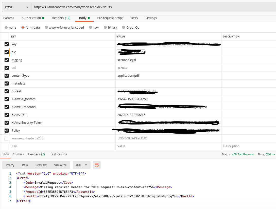 AWS V4 Signature w/form-data do not include x-amz-content-sha256 · Issue #8770 · postmanlabs ...