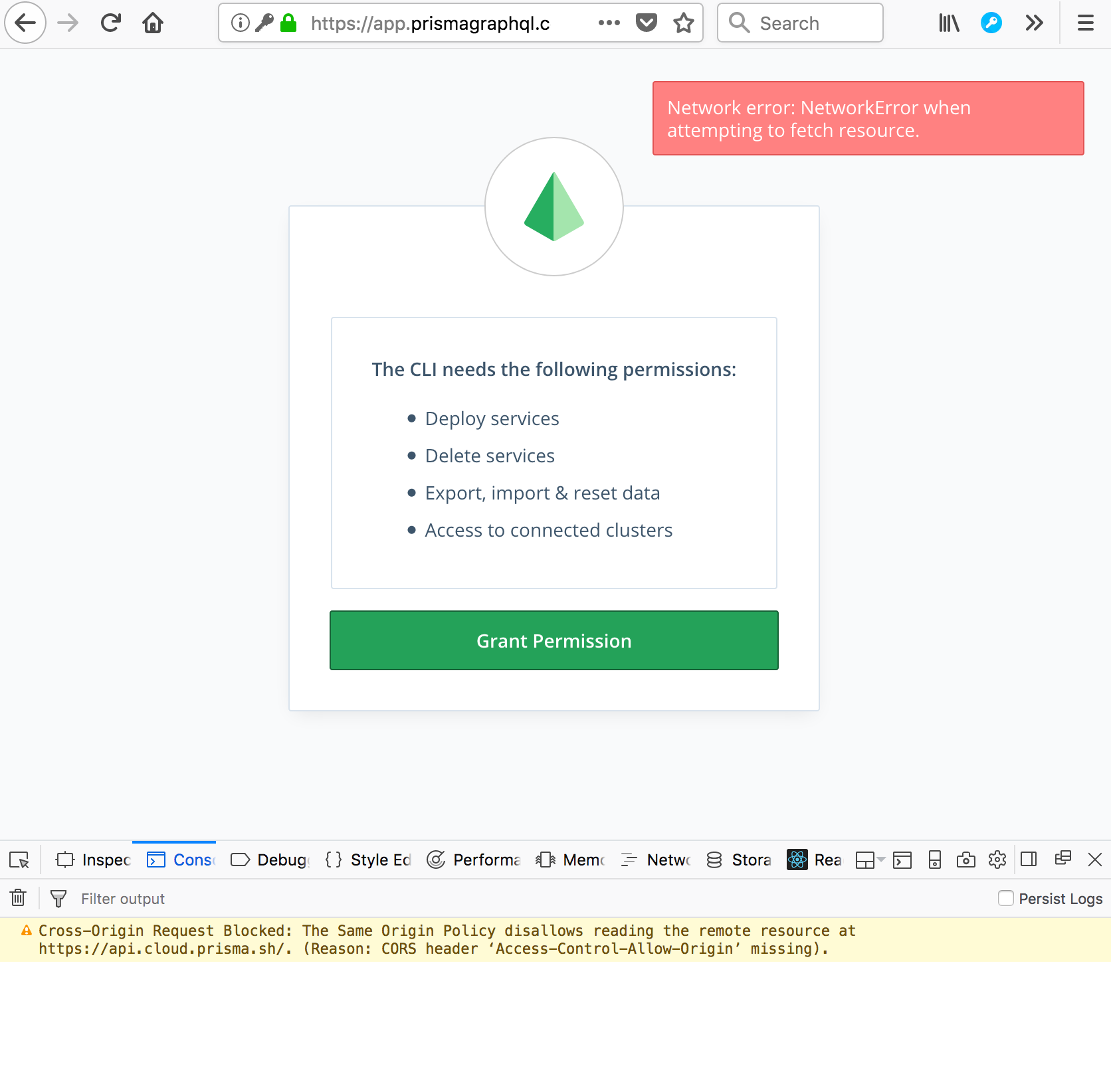 trouble creating account in prisma cloud w/ github auth · Issue #1736 · prisma/prisma1 · GitHub