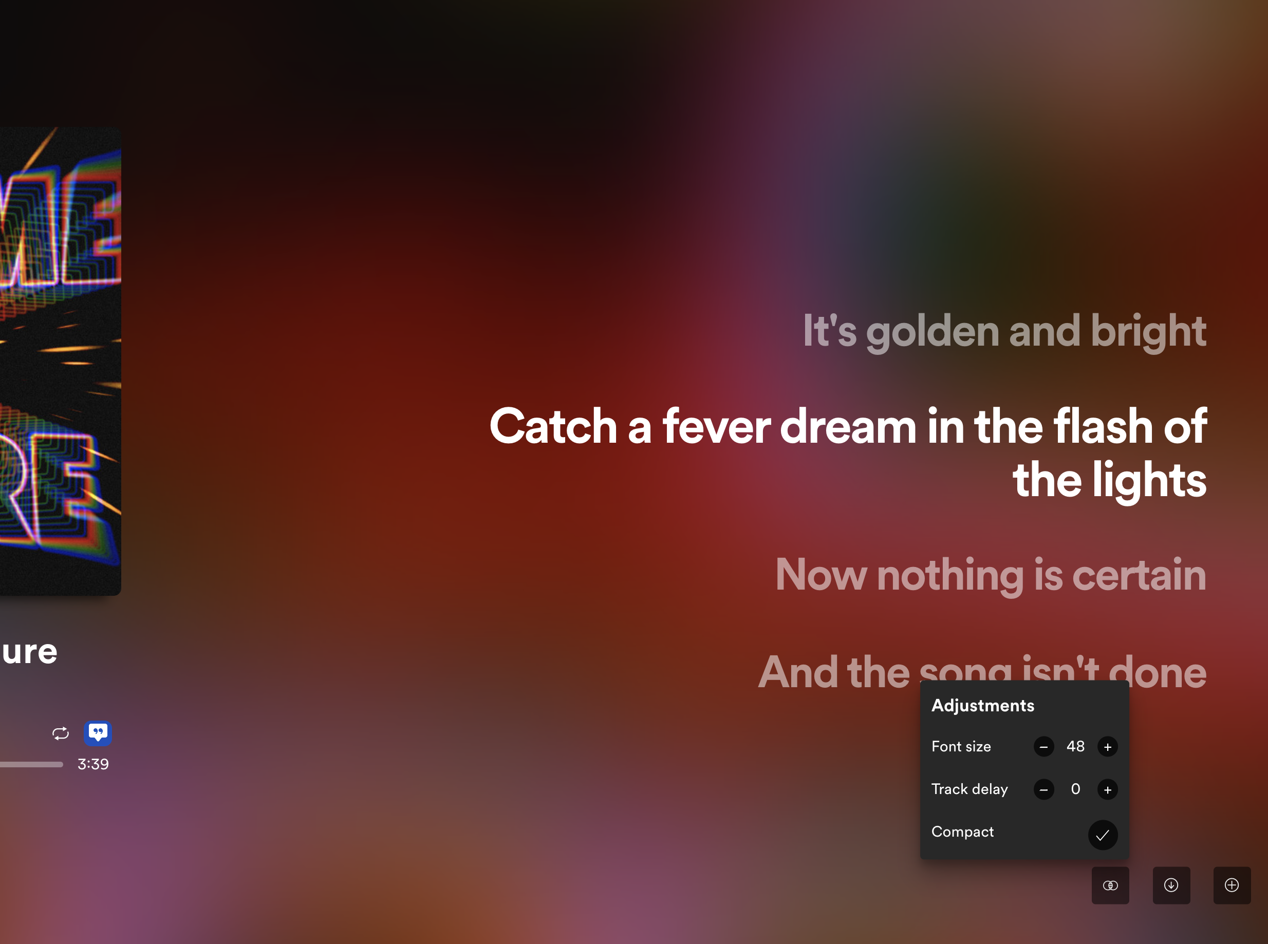 [Feature Request]: Lyrics Font Size Control · Issue #76 · daksh2k/Spicetify-stuff · GitHub