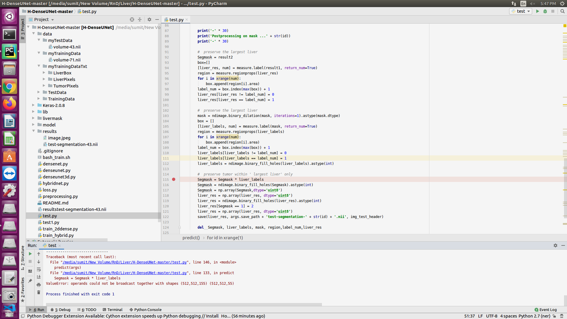 ValueError: operands could not be broadcast together with shapes ...