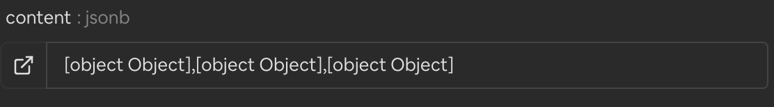 Jsonb Does Not Render Properly When Viewed As A Relation In The Sidebar