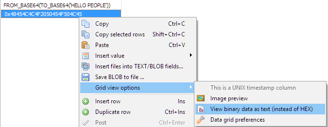 Incorrectly showing results from FROM_BASE64 function · Issue #334 · HeidiSQL/HeidiSQL · GitHub