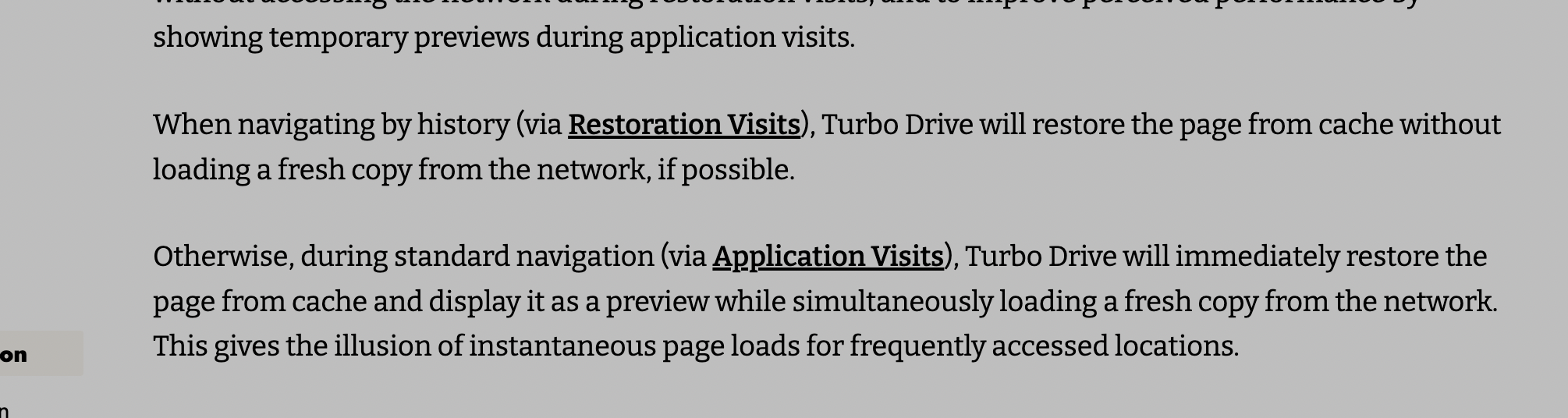 When It Is Not Possible To Restore The Page Without Loading A New Copy From The Network