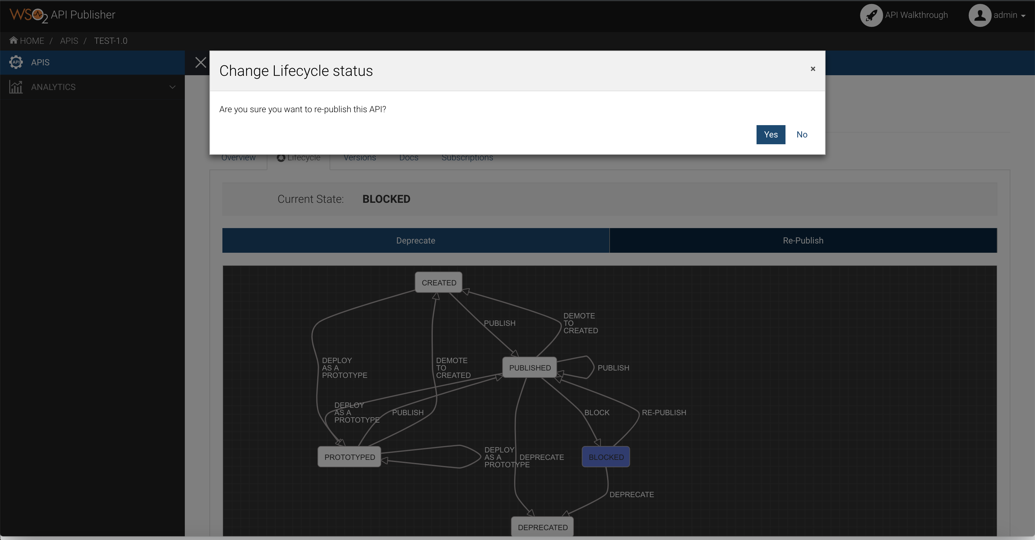 Add Warning Message For Block Option In Api Life Cycle Tab · Issue 3625 · Wso2product Apim