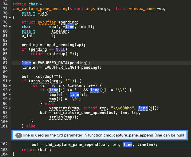 A potential issue in cmd-capture-pane.c · Issue #1825 · tmux/tmux · GitHub