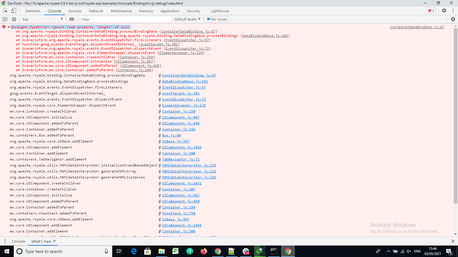 Uncaught Typeerror Cannot Read Property Length Of Null Containerdatabindingjs67 · Issue