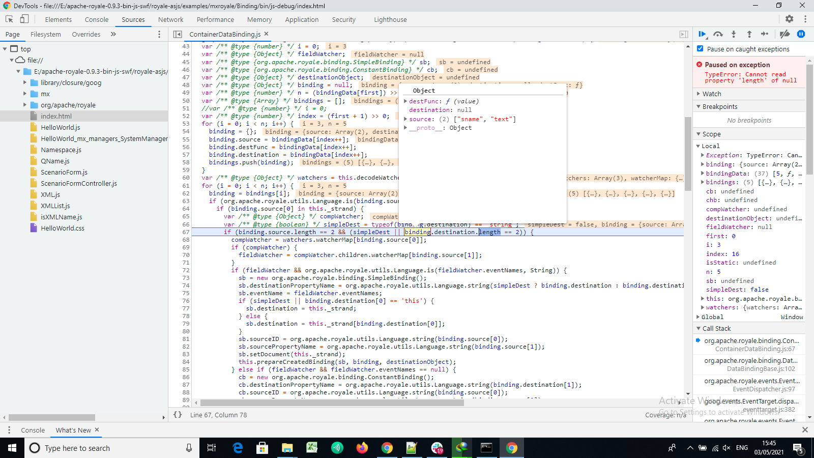 Uncaught TypeError: Cannot read property 'length' of null (ContainerDataBinding.js:67) · Issue ...