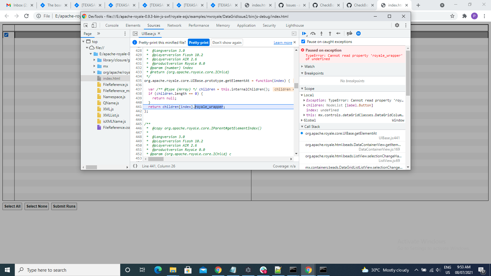 Cannot read property 'royale_wrapper' of undefined (UIBase.js:441) · Issue #1125 · apache/royale ...