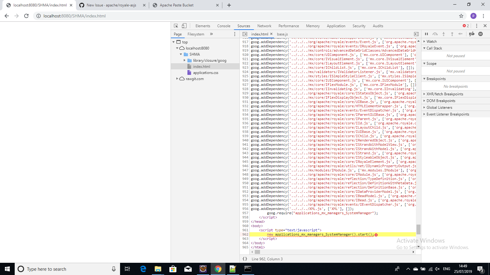 Indexhtml Issue · Issue 436 · Apacheroyale Asjs · Github