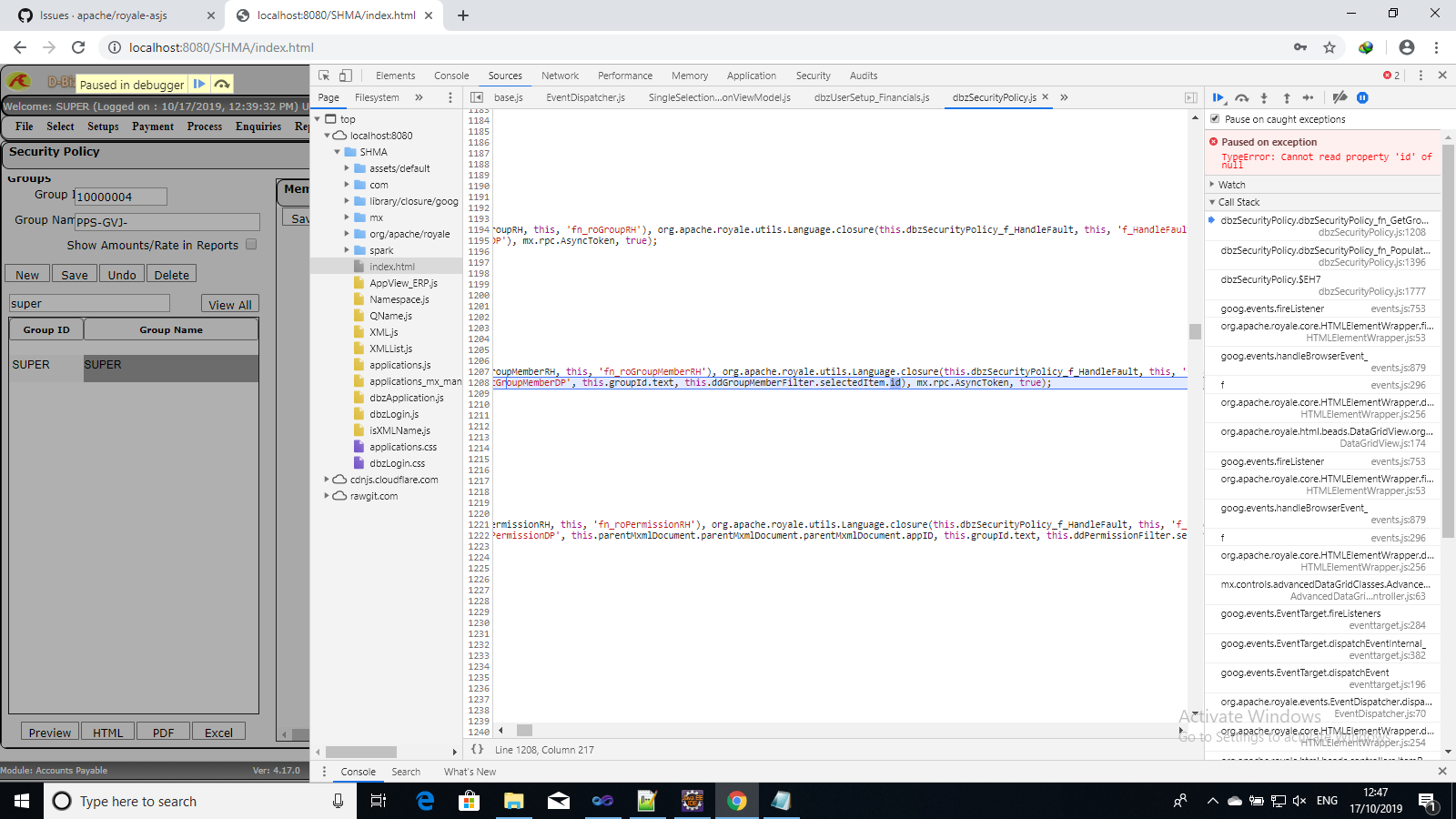 Typeerror Cannot Read Property Id Of Null · Issue 517 · Apacheroyale Asjs · Github
