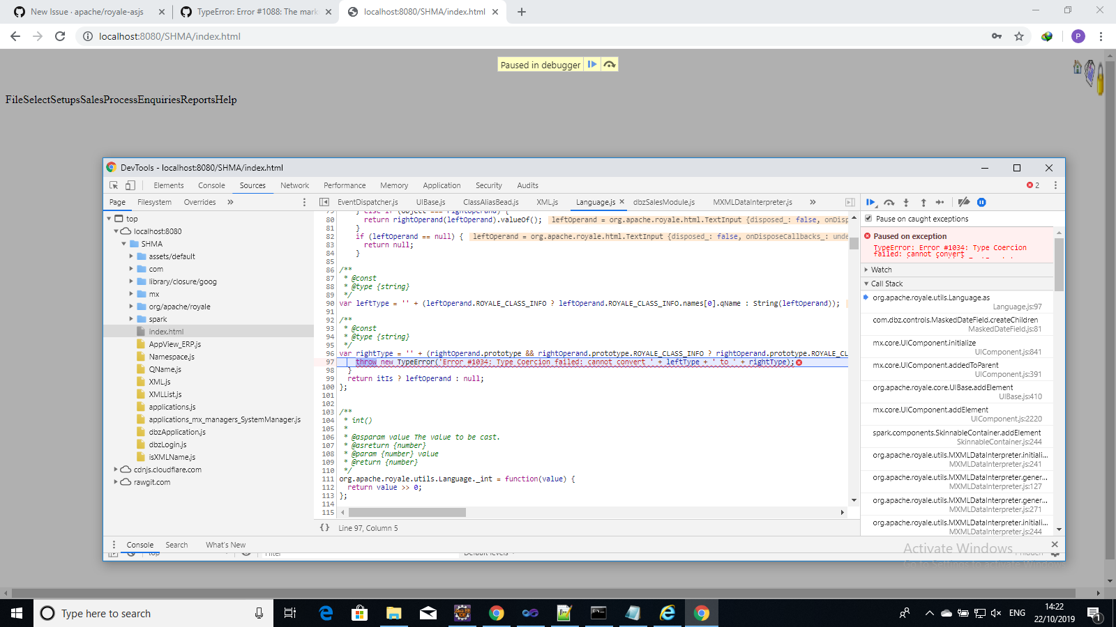 Typeerror Error 1034 Type Coercion Failed Cannot Convert Orgapacheroyalehtmltextinput To