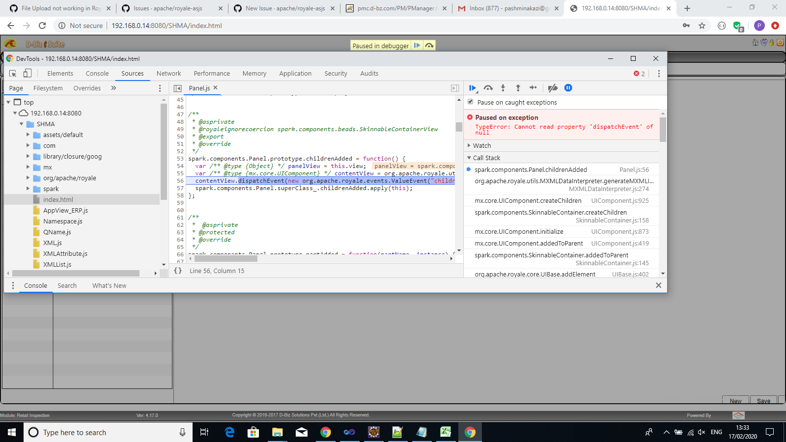 Uncaught Typeerror Cannot Read Property Dispatchevent Of Null Paneljs56 · Issue 718 