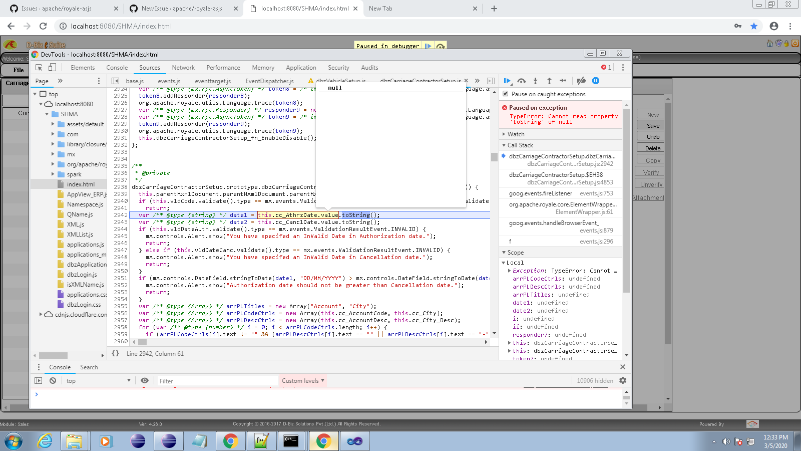 Uncaught Typeerror Cannot Read Property Tostring Of Null · Issue 747 · Apacheroyale Asjs