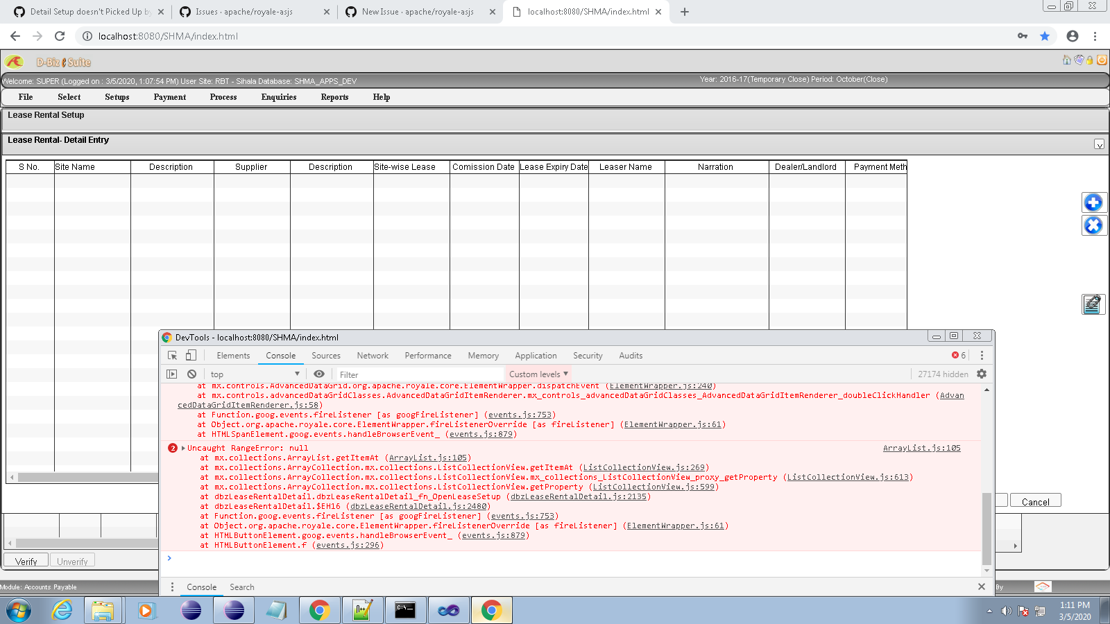 Uncaught RangeError: null (ArrayList.js:105) · Issue #749 · apache/royale-asjs · GitHub
