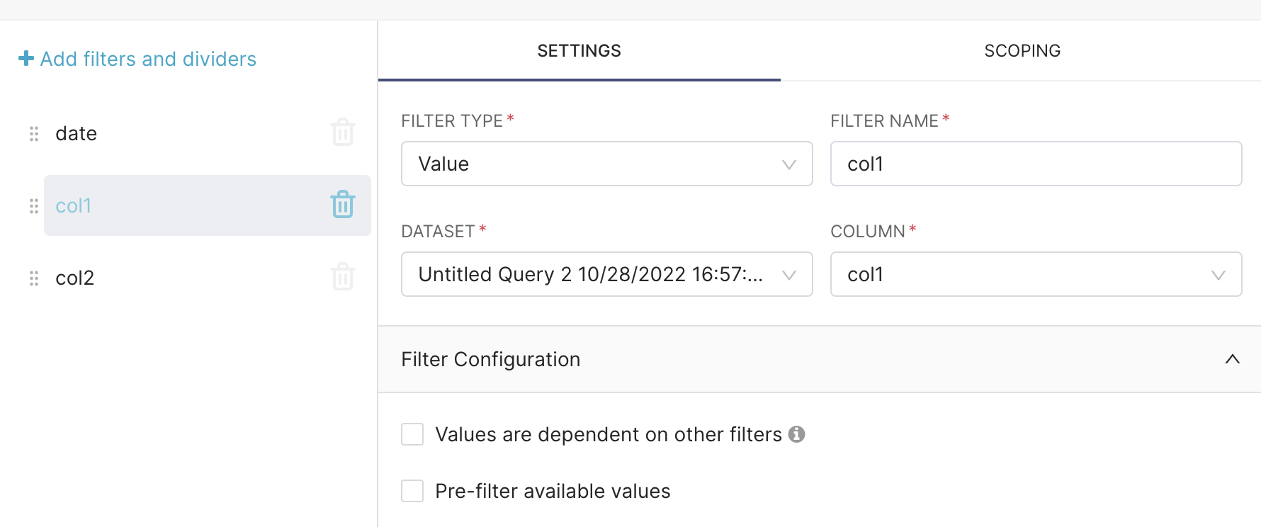 Filter box can't get existing values when templating applied on time range field · Issue #21966 ...