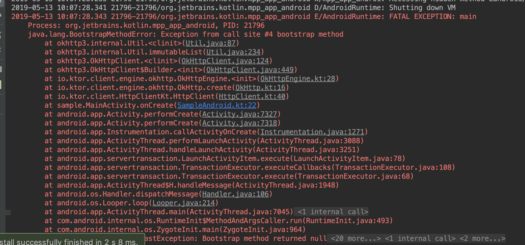java.lang.BootstrapMethodError when using ktor-client-okhttp 1.2.0-rc2 · Issue #1118 · ktorio ...