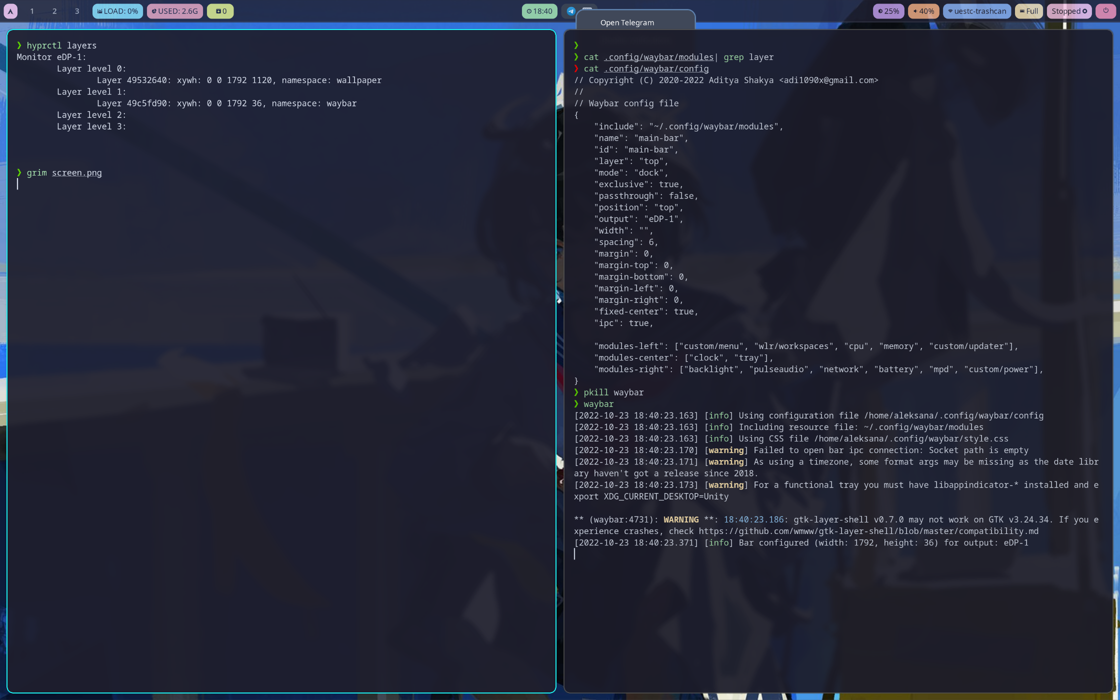 waybar popups shown behind windows even when set layer to top · Issue ...