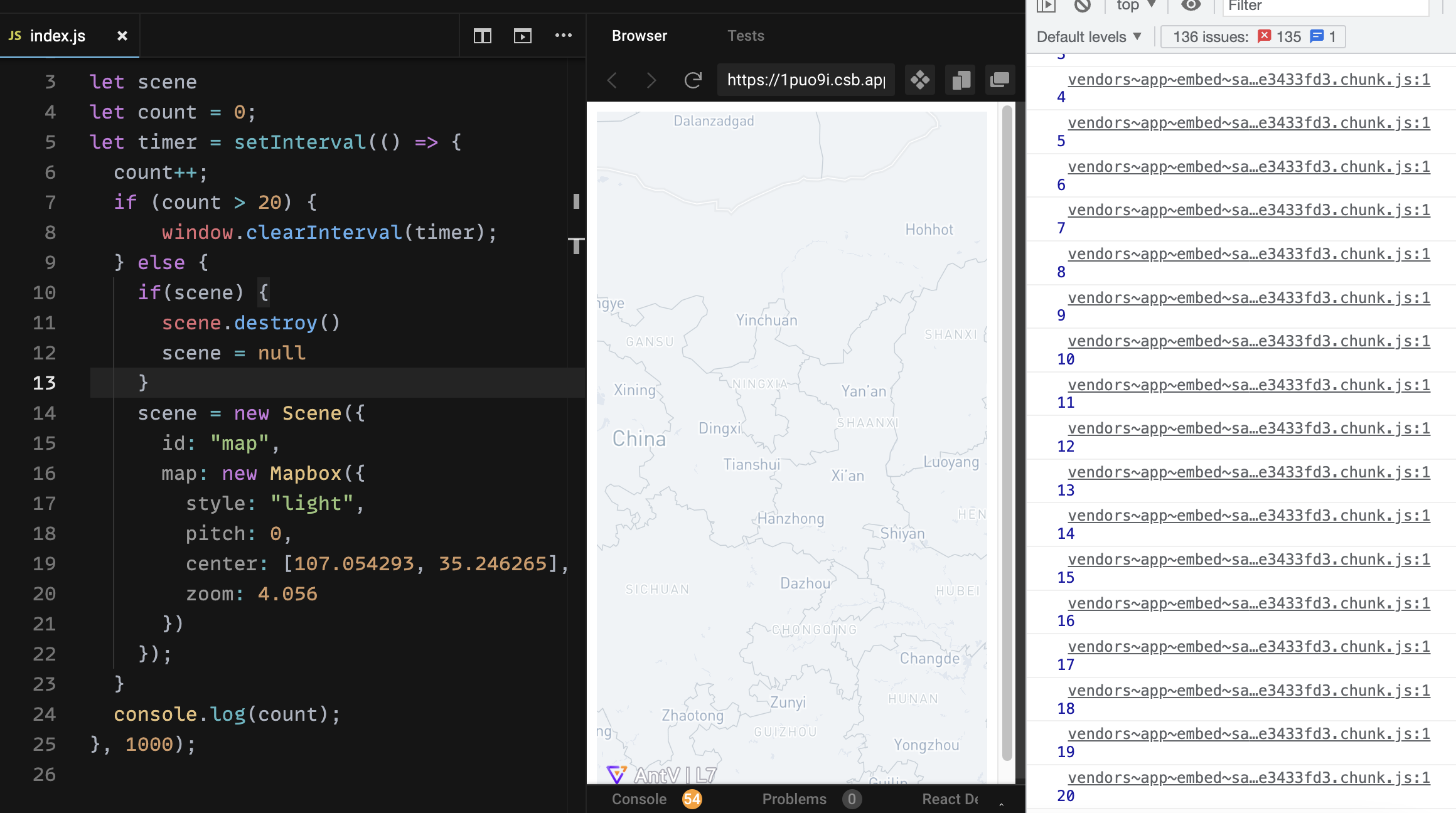 Too many active WebGL contexts. Oldest context will be lost · Issue #1082 · antvis/L7 · GitHub