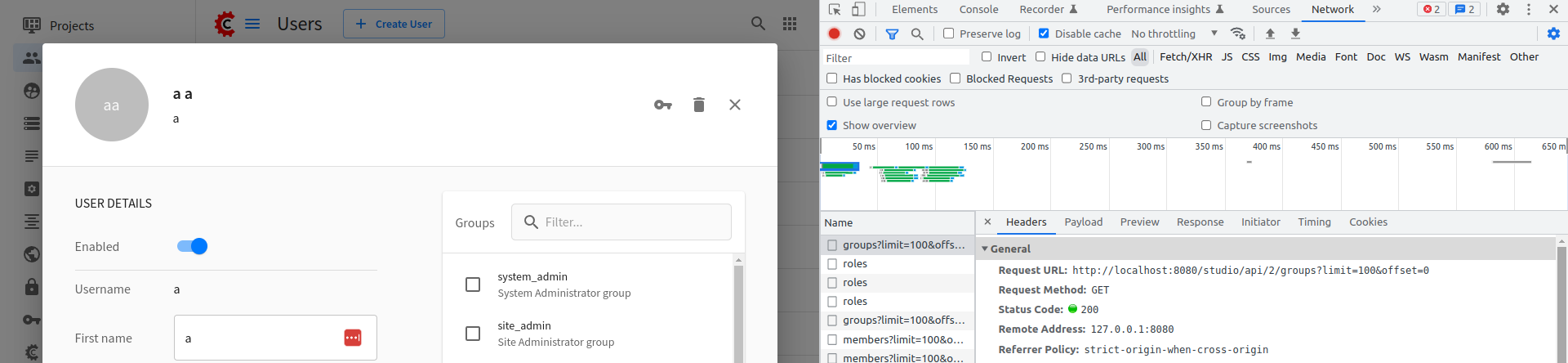 [studio-ui] Increase the maximum amount of user's and group's displayed in the Group/User Forms ...