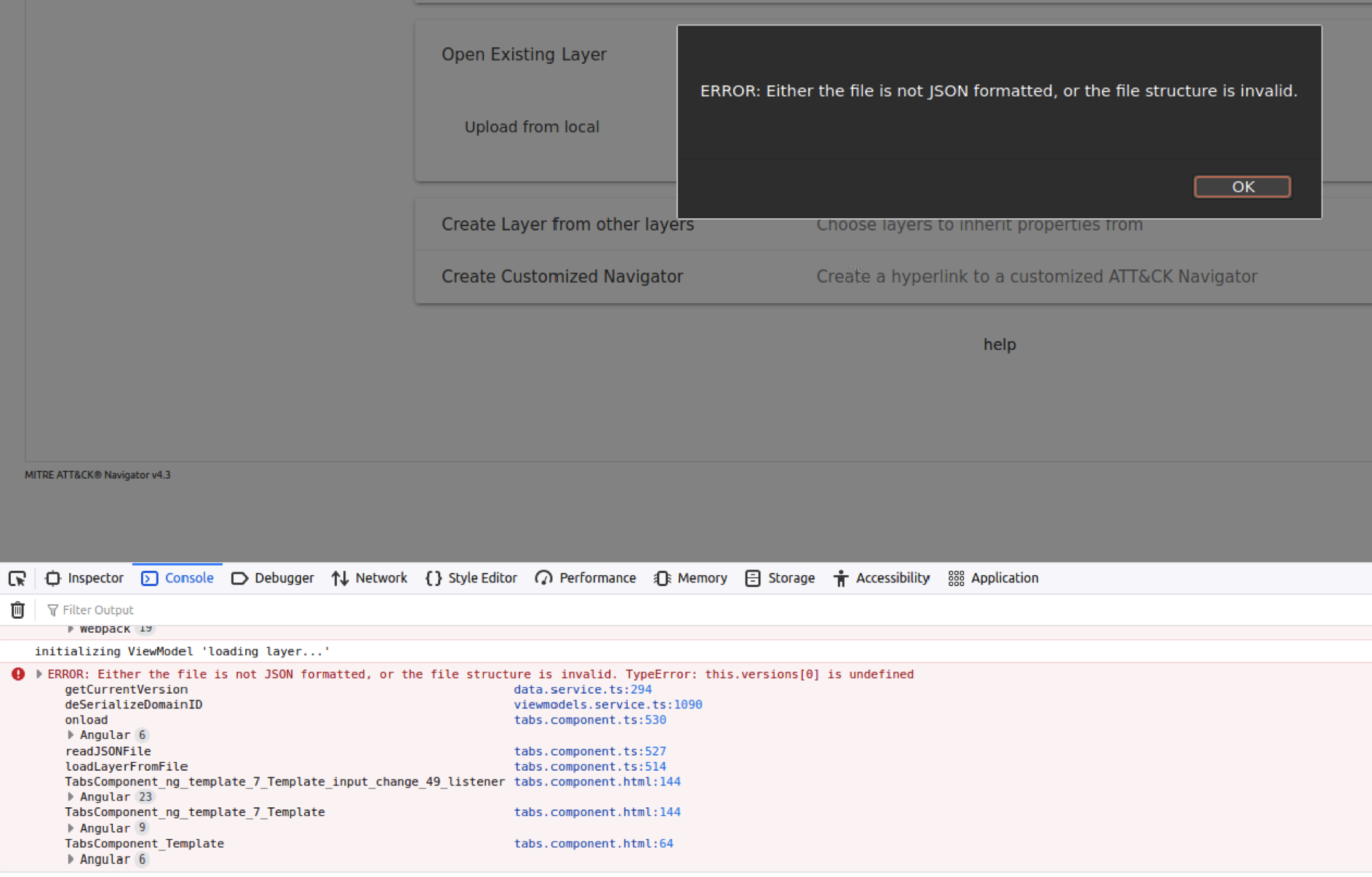Open Layer -> ERROR: Either the file is not JSON formatted, or the file ...
