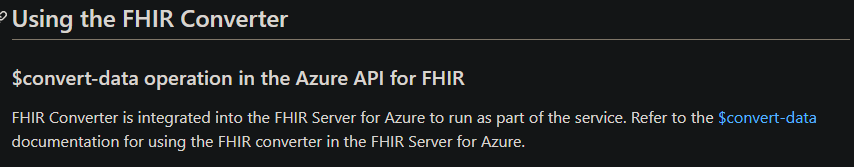 Using $convert-data operation with Azure API for FHIR · Issue #1582 · microsoft/fhir-server · GitHub