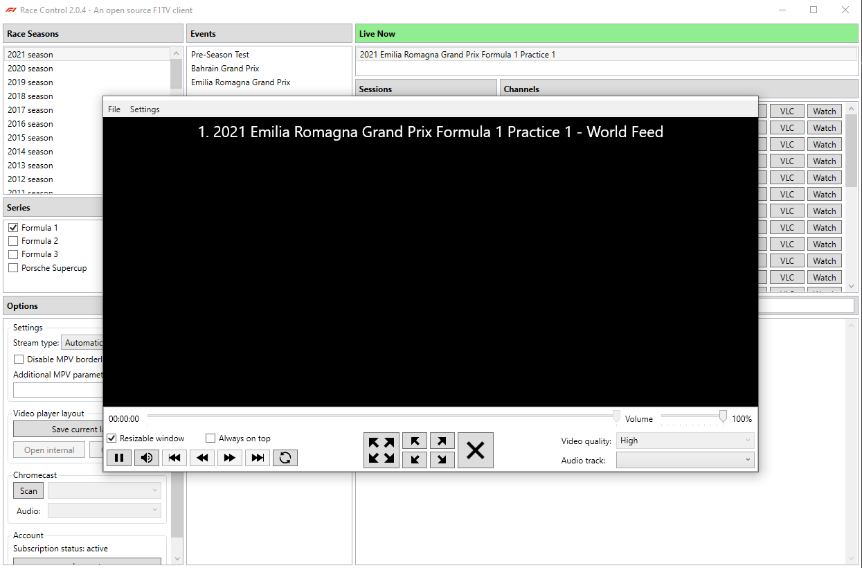 [BUG] VLC can't open live stream · Issue #81 · robvdpol/RaceControl · GitHub