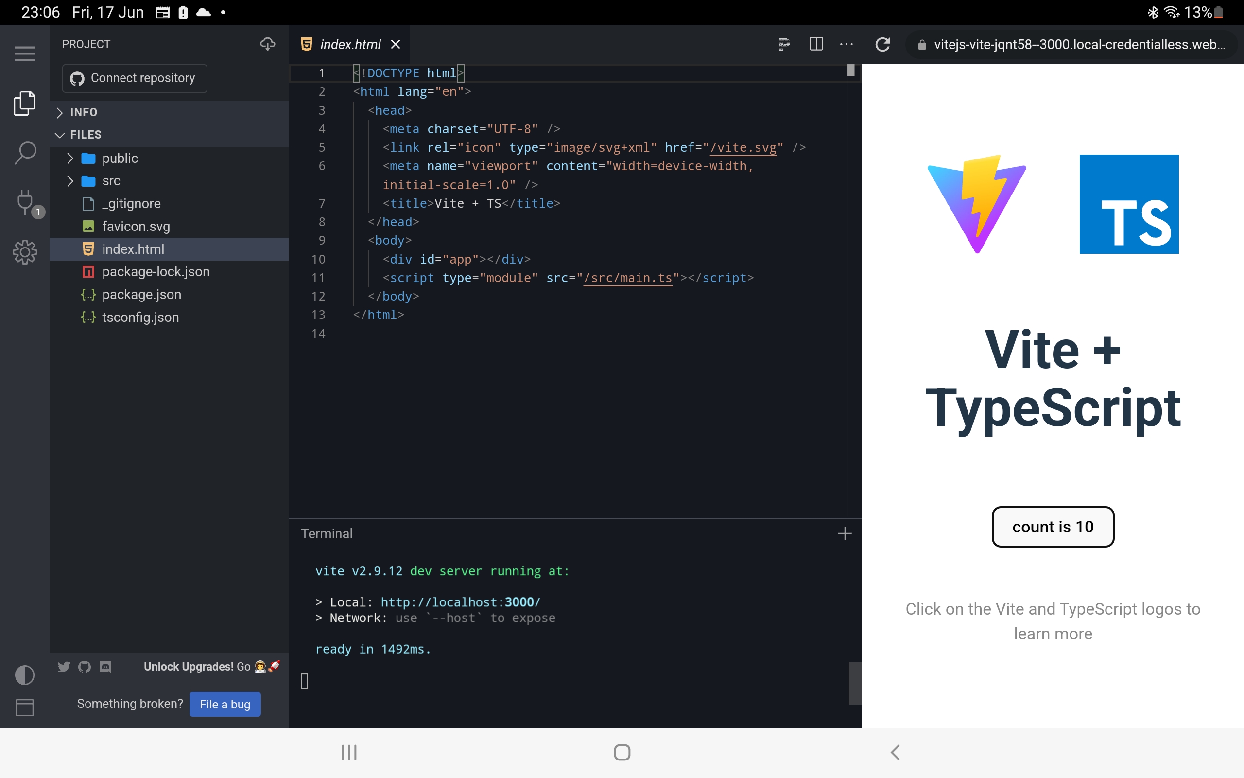 Incompatible Web Browser on Android 11 Tablet · Issue #447 · stackblitz/webcontainer-core · GitHub