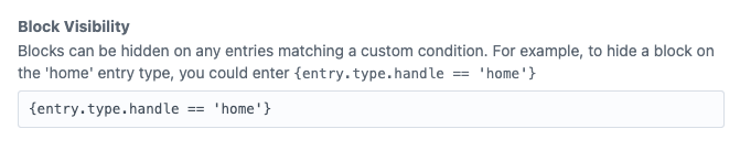 [FR] Block visibility condition · Issue #587 · spicywebau/craft-neo · GitHub
