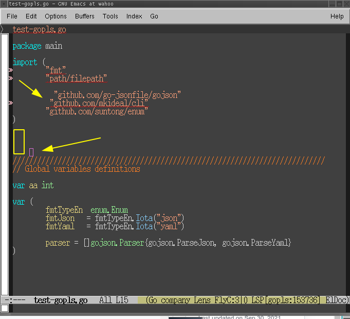Xtoolsgopls Emacs Lsp Not Formatting The Buffer According To Before