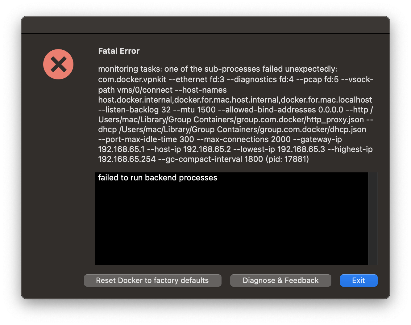 docker dosn't start · Issue #5770 · docker/for-mac · GitHub