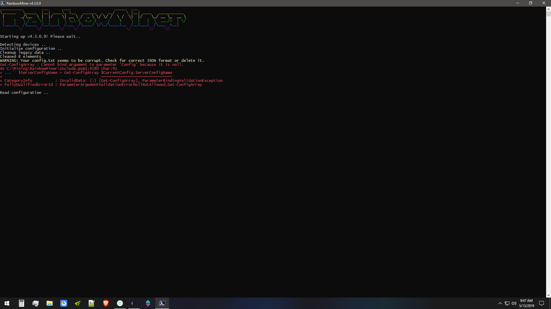 Config issue with new update · Issue #546 · RainbowMiner/RainbowMiner · GitHub