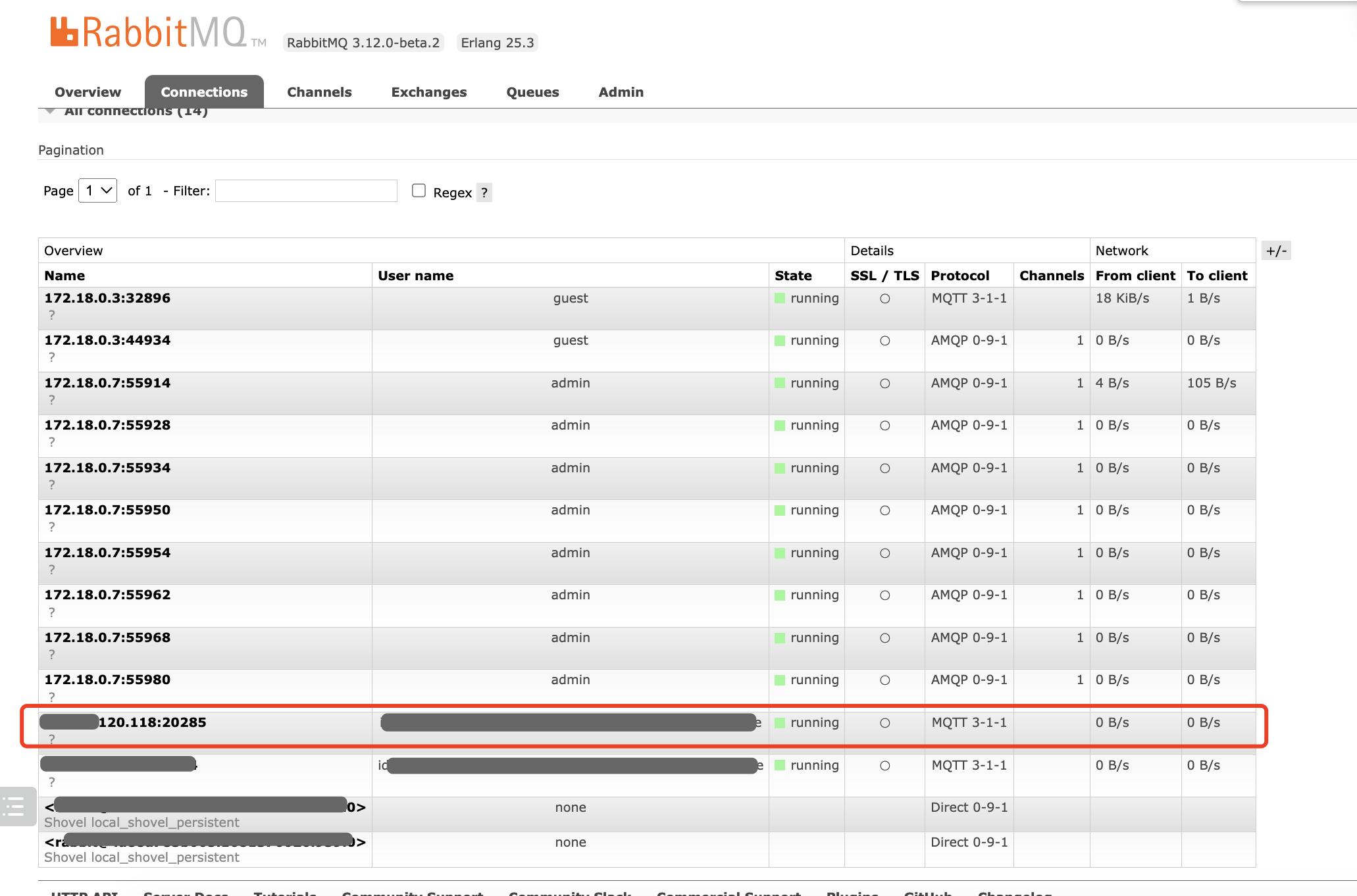 Mqtt Client Was Disconnectbut On Rabbitmq Dashboard The Connection Is Still Connect And It Cant