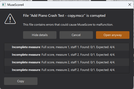 Crash on Add Instrument and Move to Top of Staff Stack · Issue #16780 · musescore/MuseScore · GitHub
