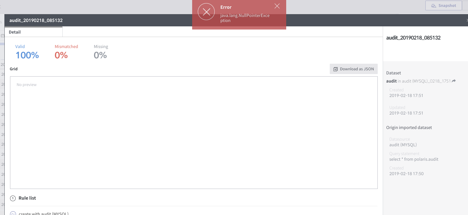 Null Pointer Exception With Json Type Snapshot · Issue 1455 · Metatron Appmetatron Discovery 