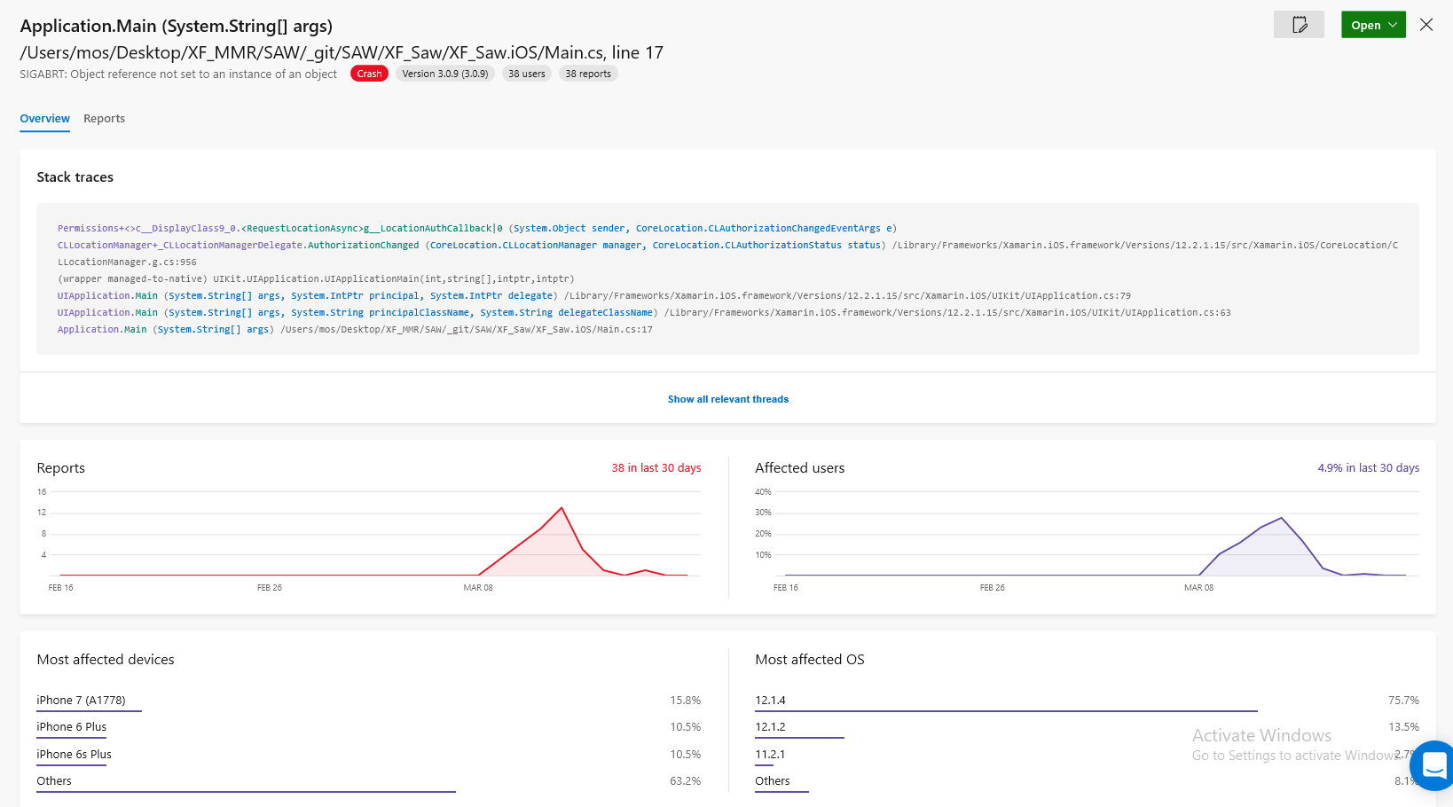 IOS: Object reference not set to an instance of an object in CLLocationManager · Issue #740 ...