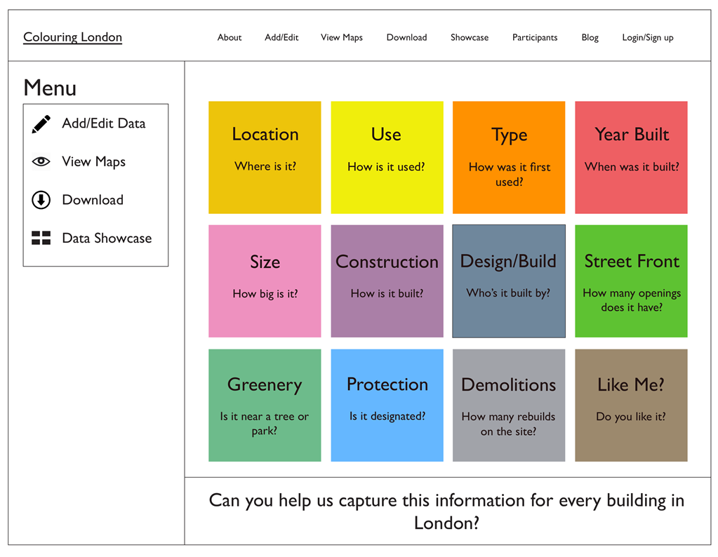 Revisions to menu/UX on landing · Issue #648 · colouring-cities/colouring-core · GitHub