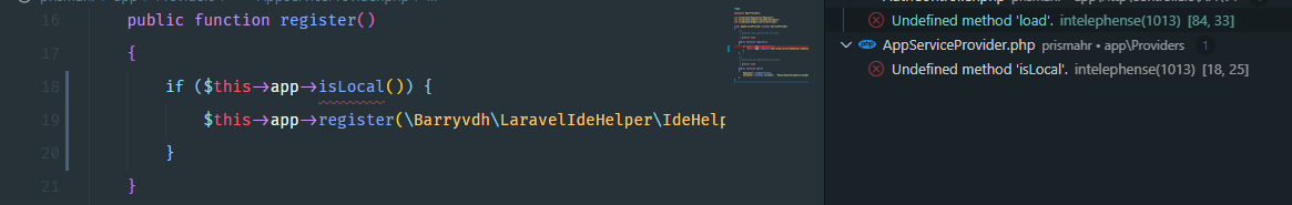 Annoying intelisense warning in VS Code for Laravel's built in & Dependencies commands · Issue ...