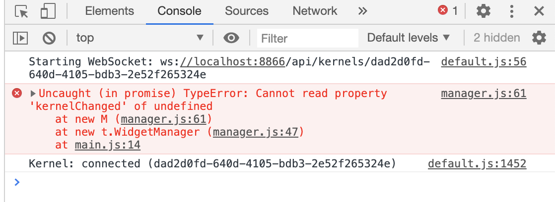 No interactive widgets is getting displayed in chrome browser while ...