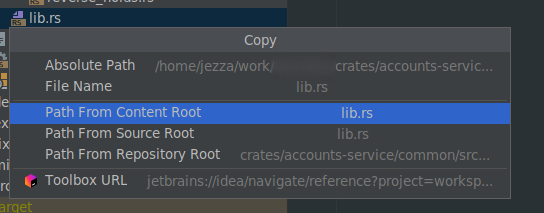 Copy path no longer includes the workspace's path. · Issue #10600 · intellij-rust/intellij-rust ...