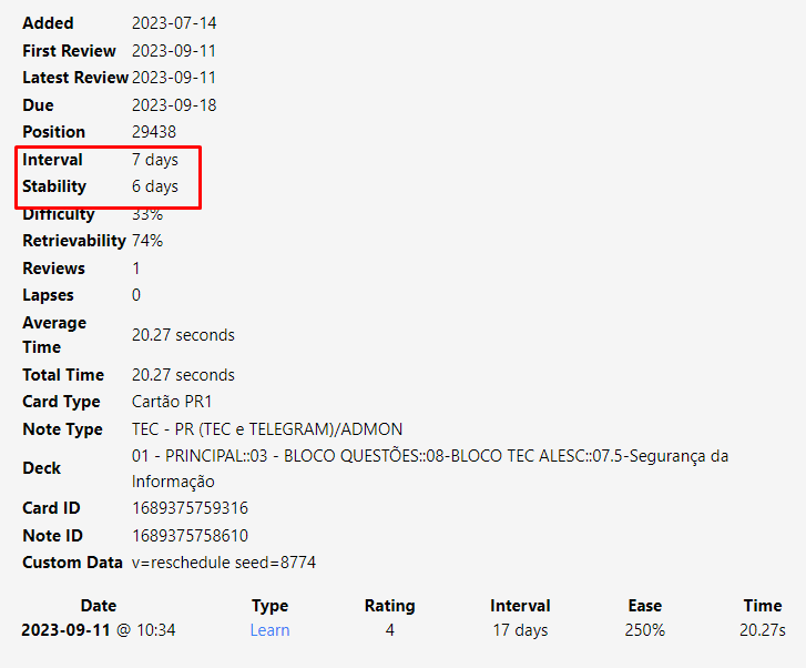 Reschedule all cards works differently between the FSRS4 Javascript (Anki 2.1.66) and the FSRS4 ...