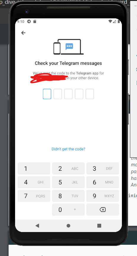 [org.telegram.messenger] retrieve OTP code via sms option not available ...
