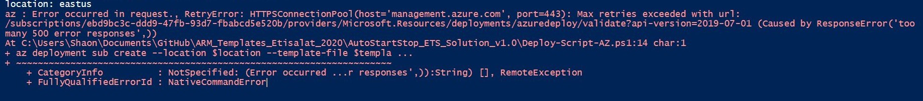 az login command fails: [WinError 10060] A connection attempt failed because the connected party ...