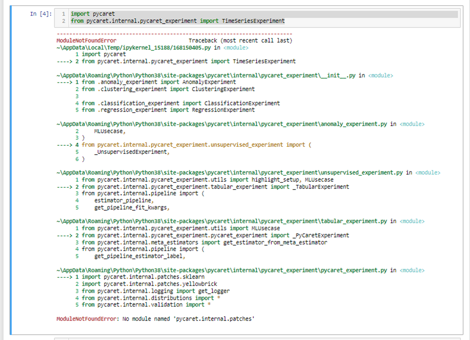 issue intalling pycaret-ts-alpha in jupiter notebook · Issue #1904 · pycaret/pycaret · GitHub