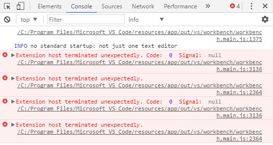 Extension host terminated unexpectedly · Issue #56103 · microsoft/vscode · GitHub