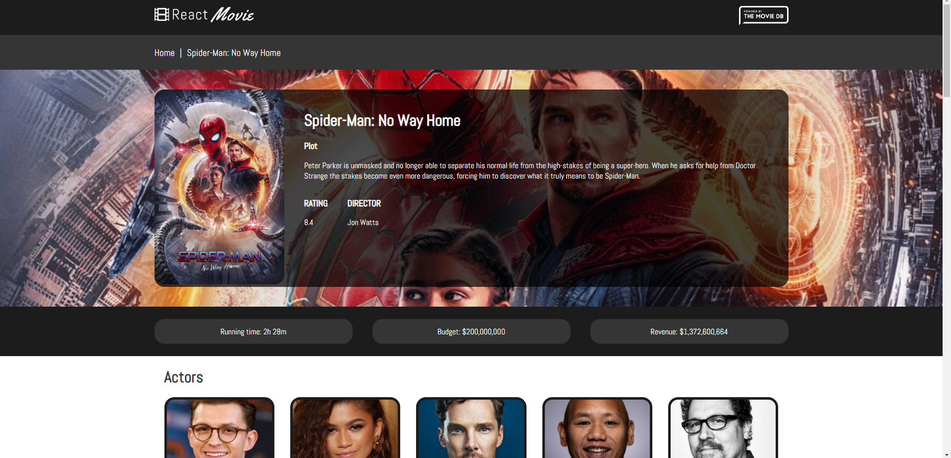 Github Jeffreylin39react Movie Database Movie Database Made In React Using Tmdb Api