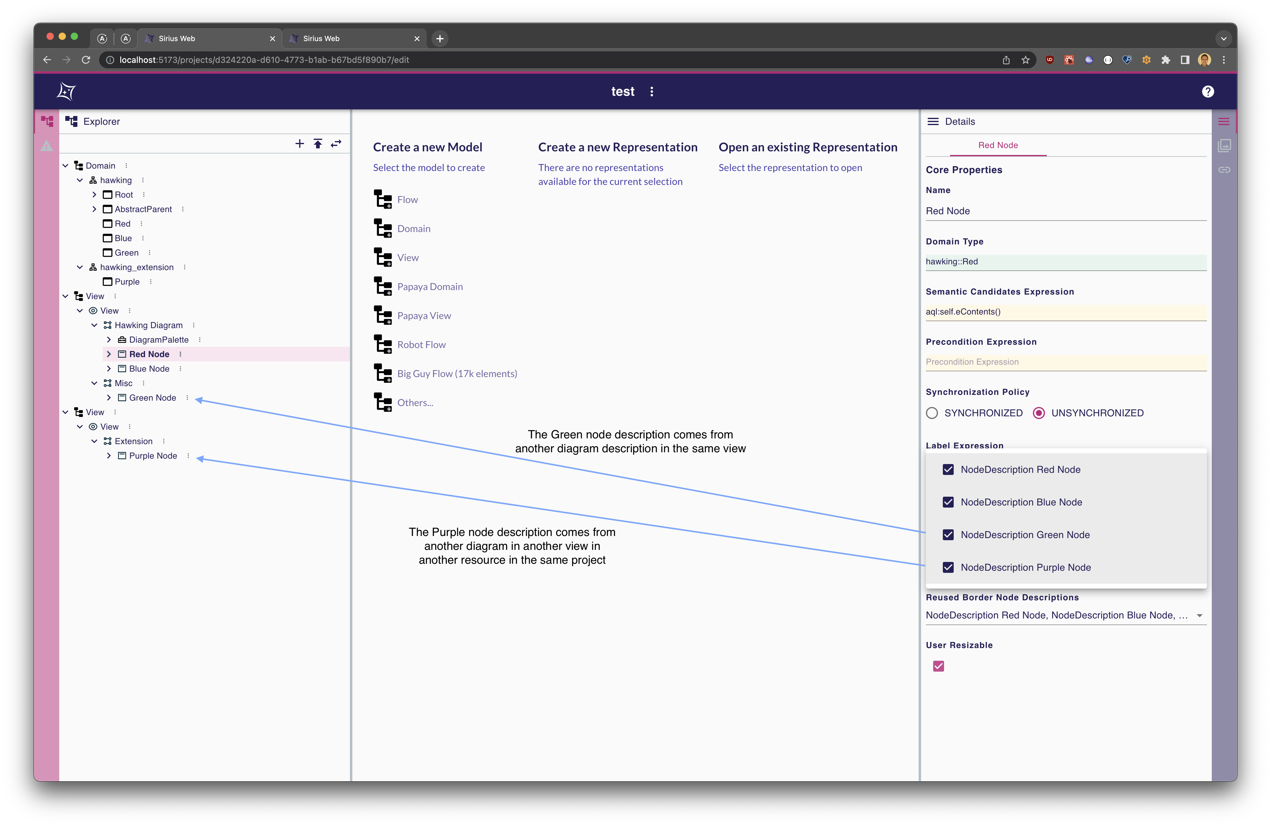 A description from the view DSL cannot reference concepts outside of its containing description ...