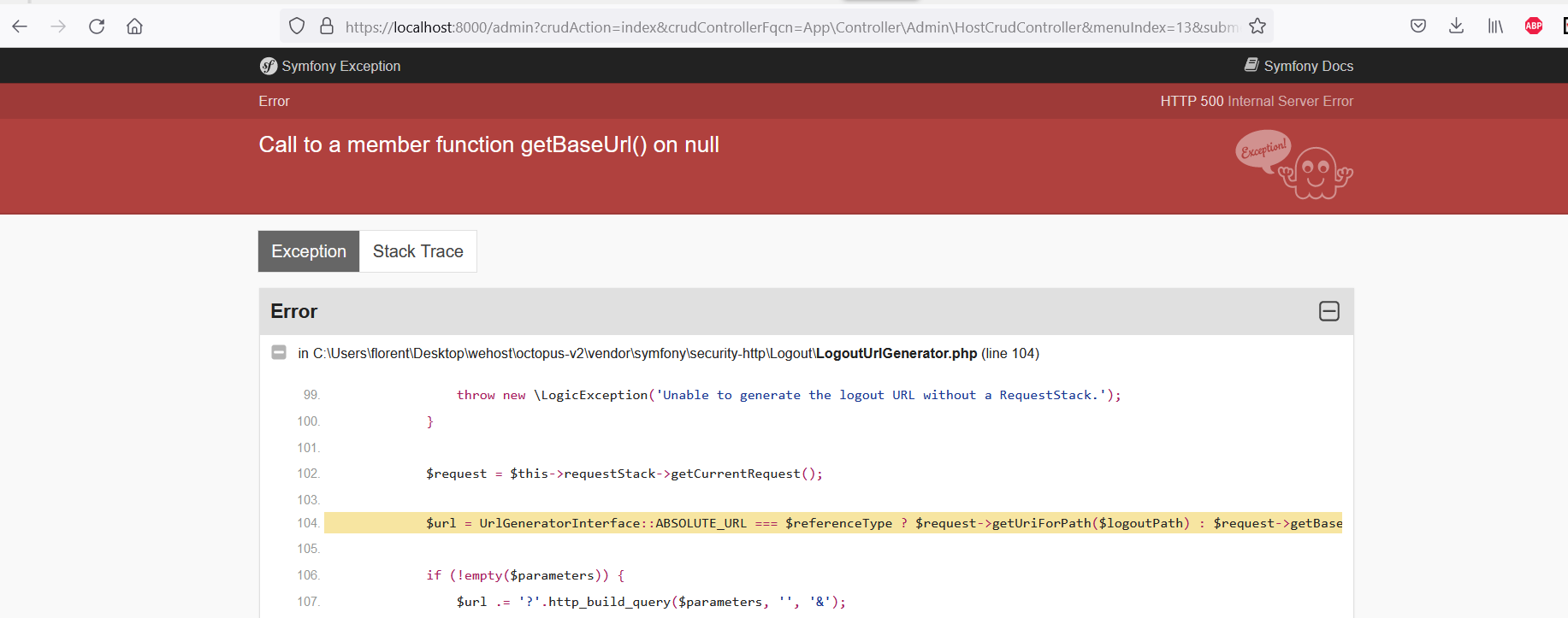 Crash On Search Field With The 441 Version · Issue 5452 · Easycorpeasyadminbundle · Github