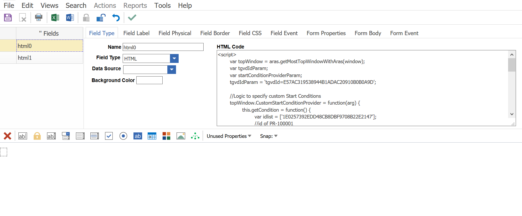 Help Needed With Starting Parameters For Showing Tree Grid View In Toc