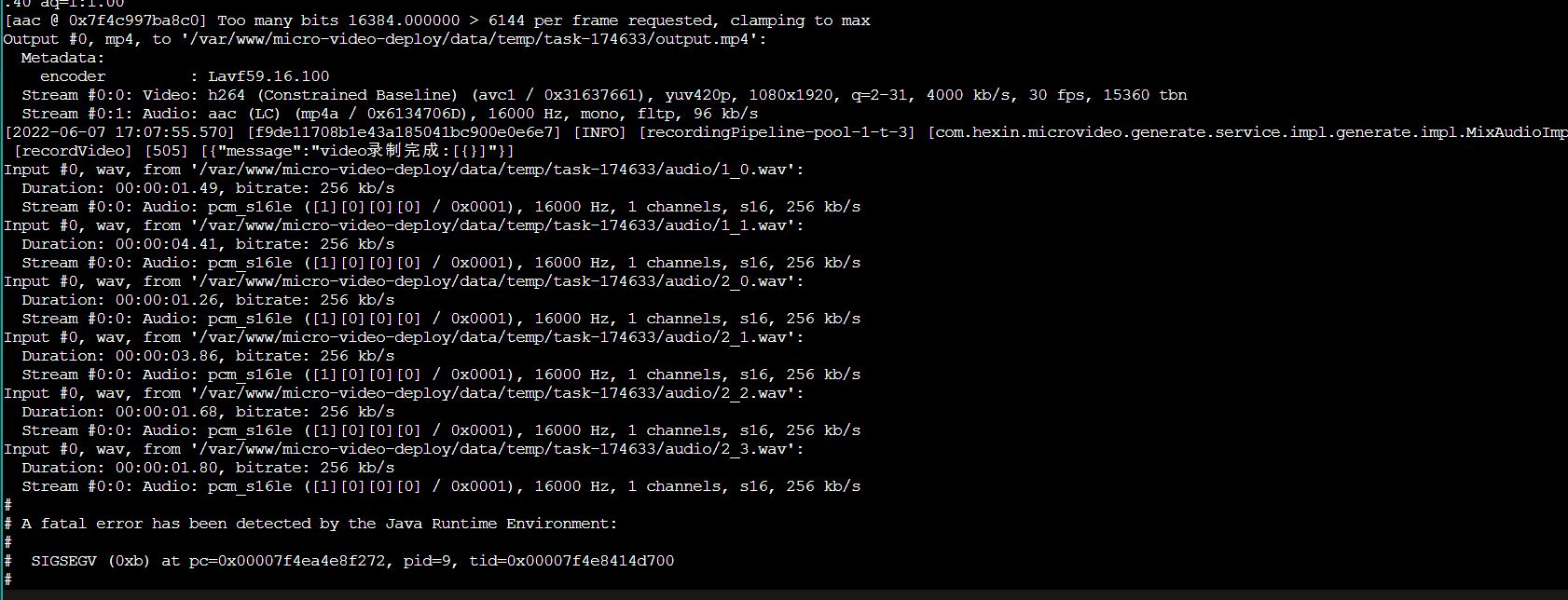 Too many bits per frame requested · Issue #1822 · bytedeco/javacv · GitHub