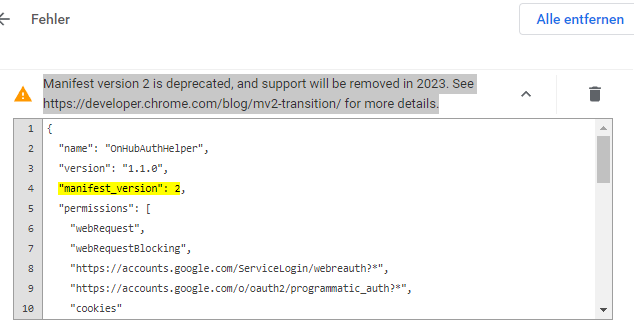 Manifest version 2 is deprecated, and support will be removed in 2023. See https://developer ...